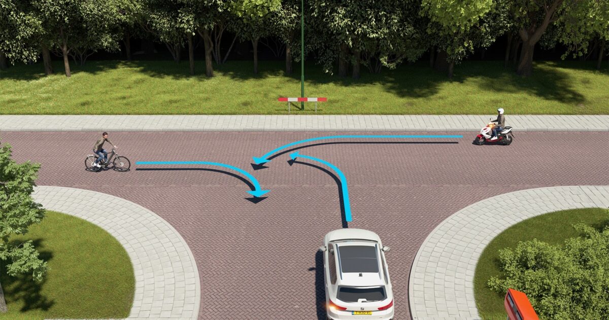 T-splitsing voorrang: wat zijn de regels? | Theorie.nl