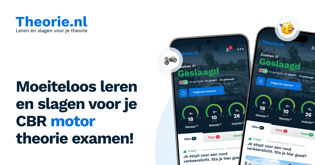 Motor theorie examen leren CBR 2025 | Theorie.nl